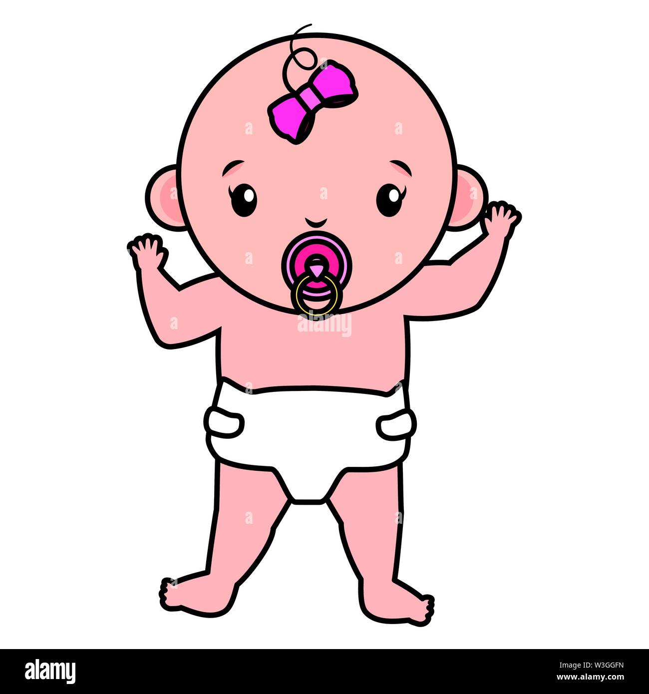 cute little baby girl character Stock Vector Image & Art - Alamy