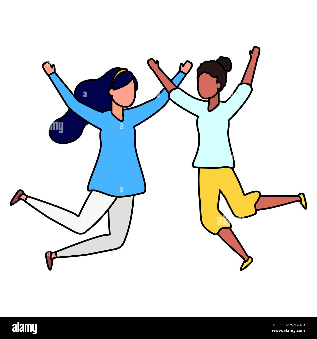 celebrating women happy jumping characters Stock Vector Image & Art - Alamy