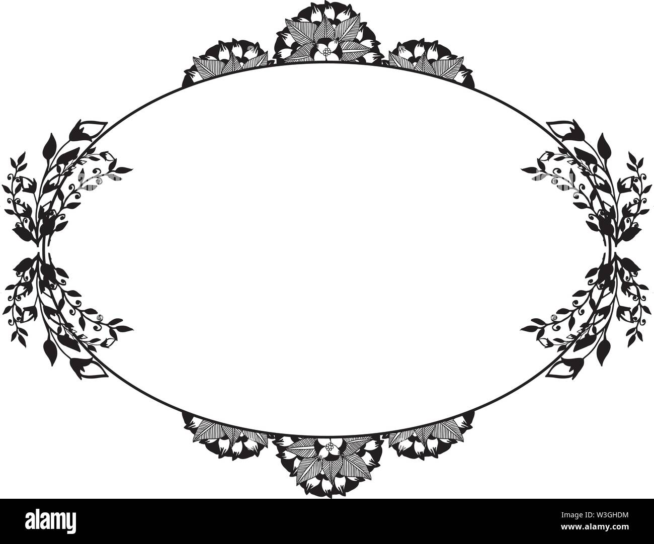 Decoration flower frame, isolated on white background. Vector ...