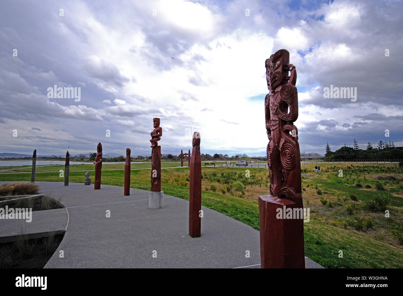 Compass central stone by the Maori in New Zealand Stock Photo - Alamy