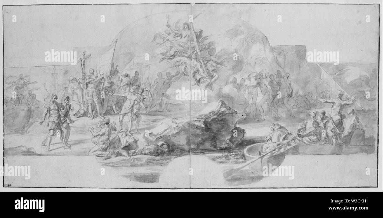 Christopher Columbus - The Landing of Columbus in America, study for a ...