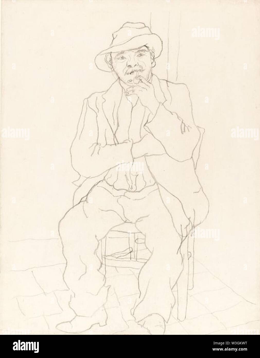 Christopher Wood Breton Man Smoking a Pipe 1929-30 Stock Photo - Alamy