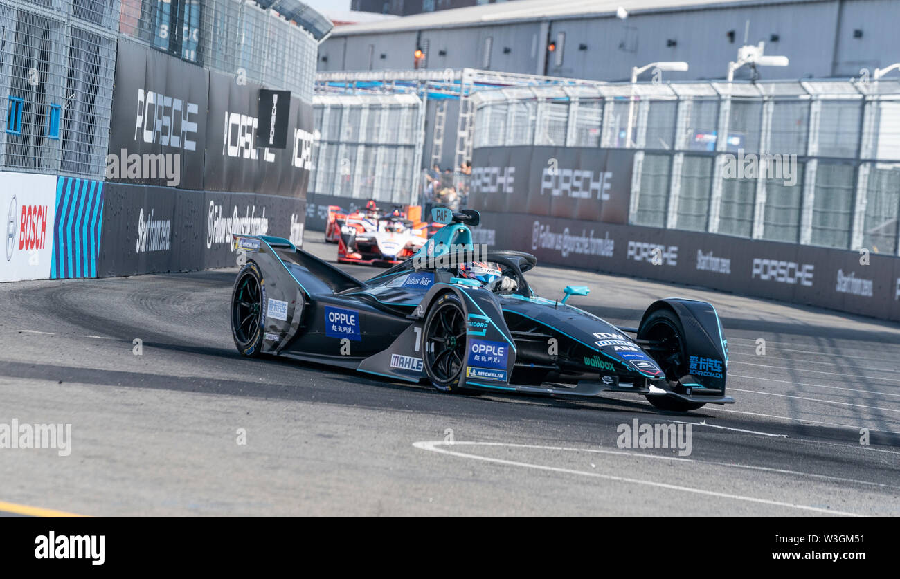 New York, NY - July 14, 2019: Gary Paffett of HWA Racelab team drives ...