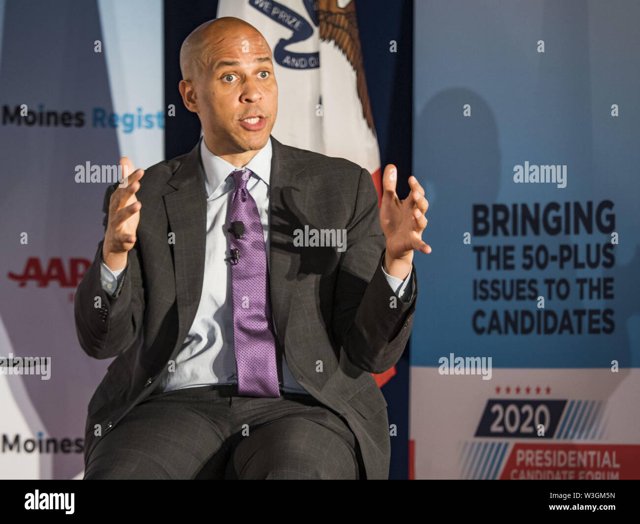 Des Moines, Iowa, USA. 15th July, 2019. Senator CORY BOOKER (D-NJ ...