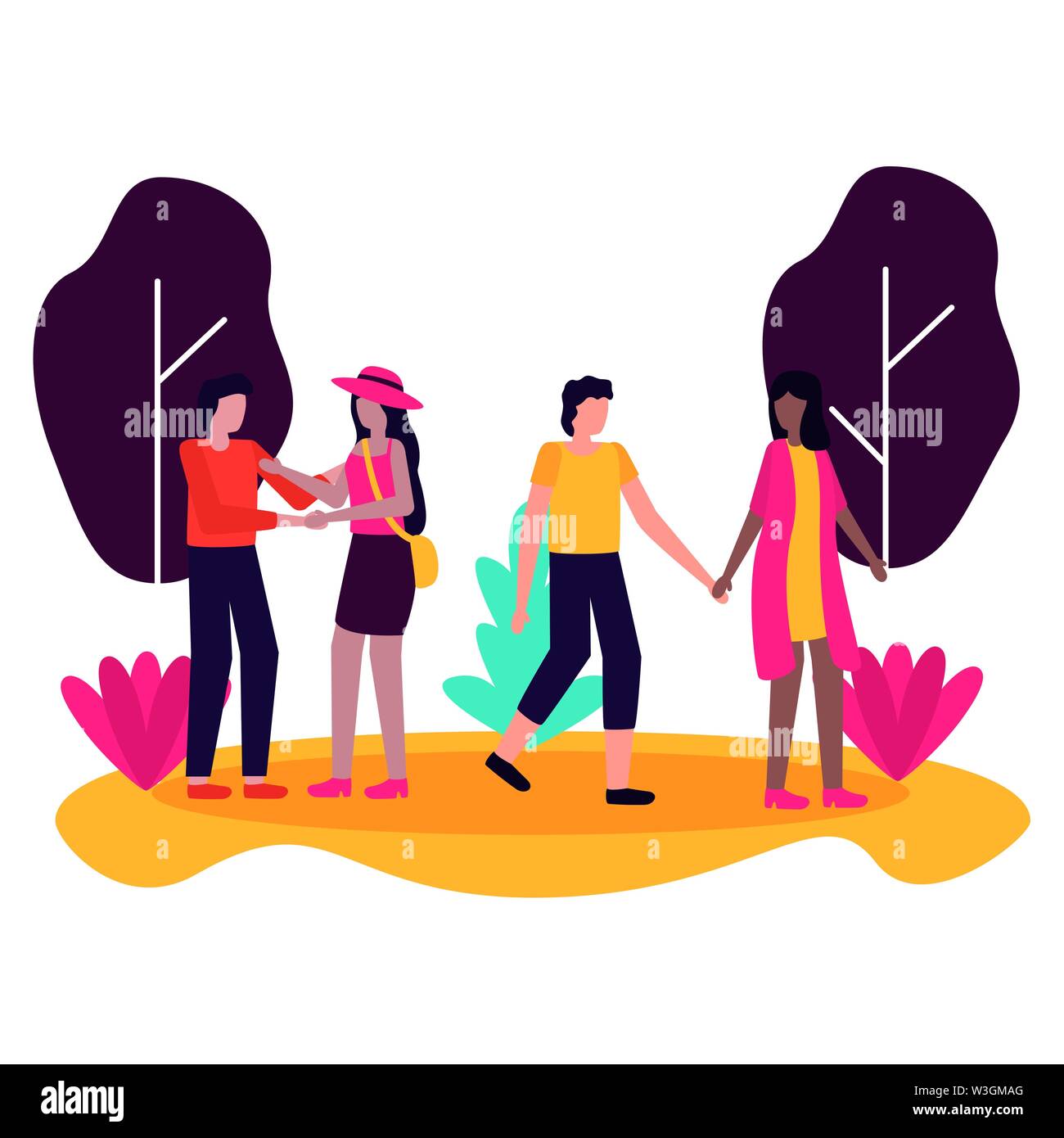 couple romantic love flat design Stock Vector Image & Art - Alamy