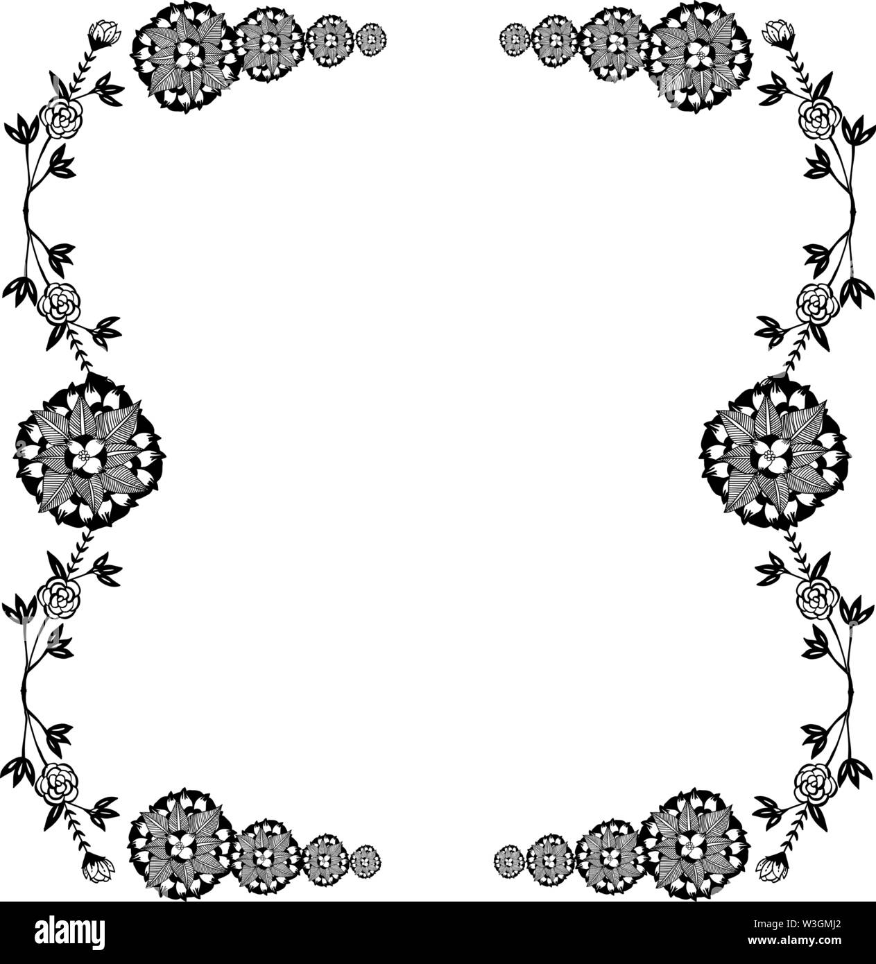 Elegant wreath frame on white background. Vector illustration Stock ...