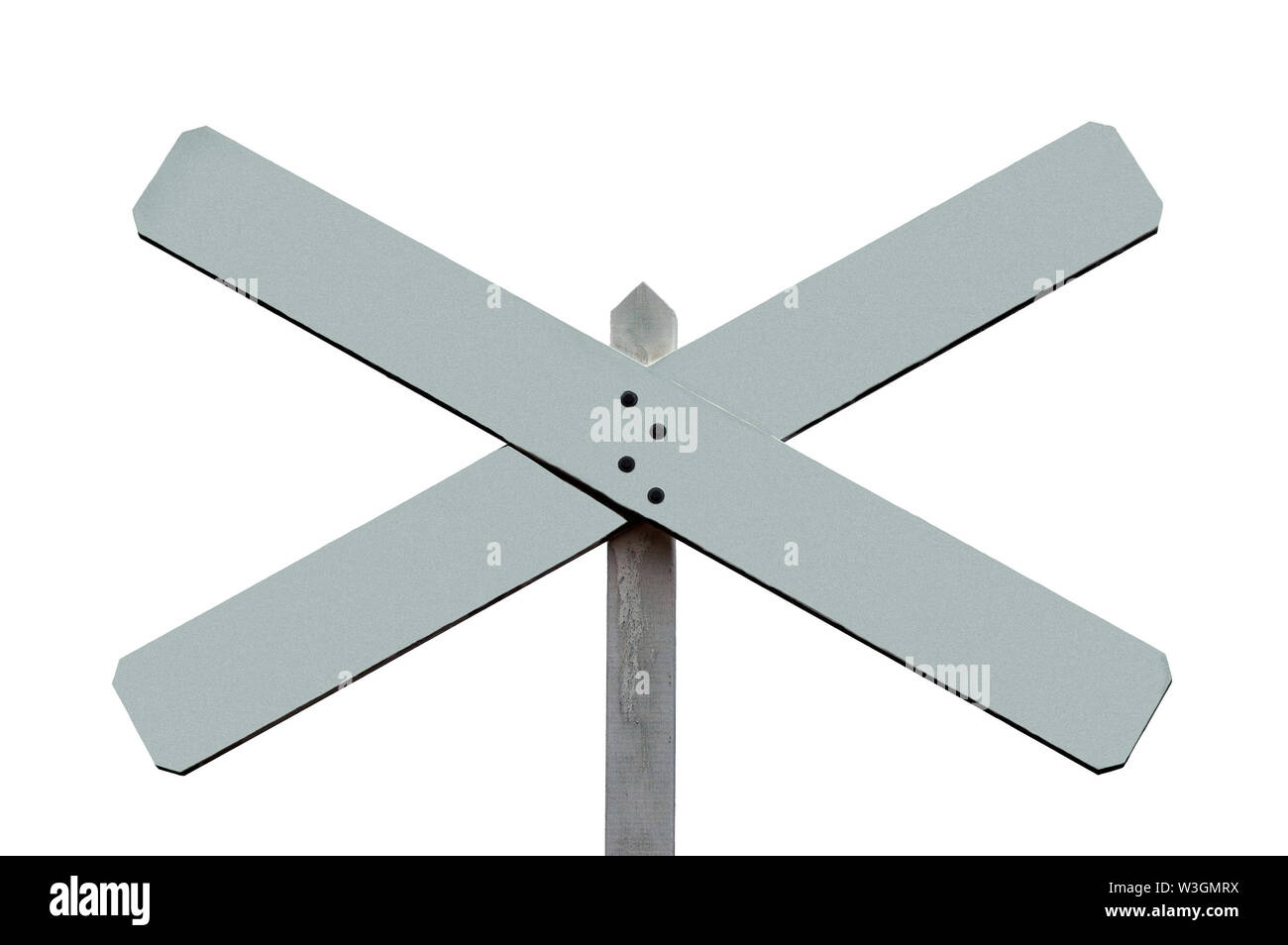 Attention Please: Blank Crossbuck Caution Warning Sign Stock Photo - Alamy