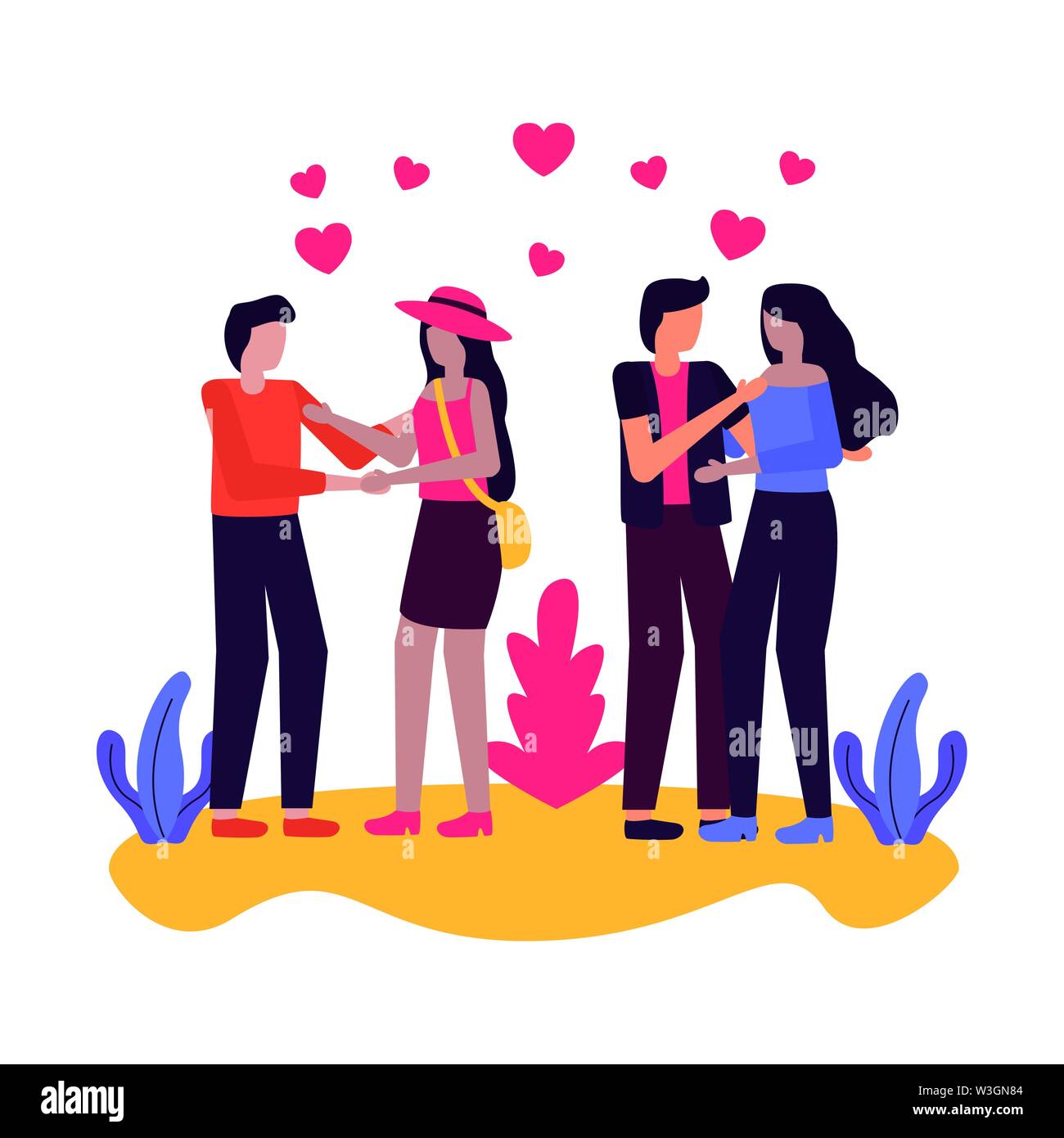 couple romantic love flat design Stock Vector Image & Art - Alamy