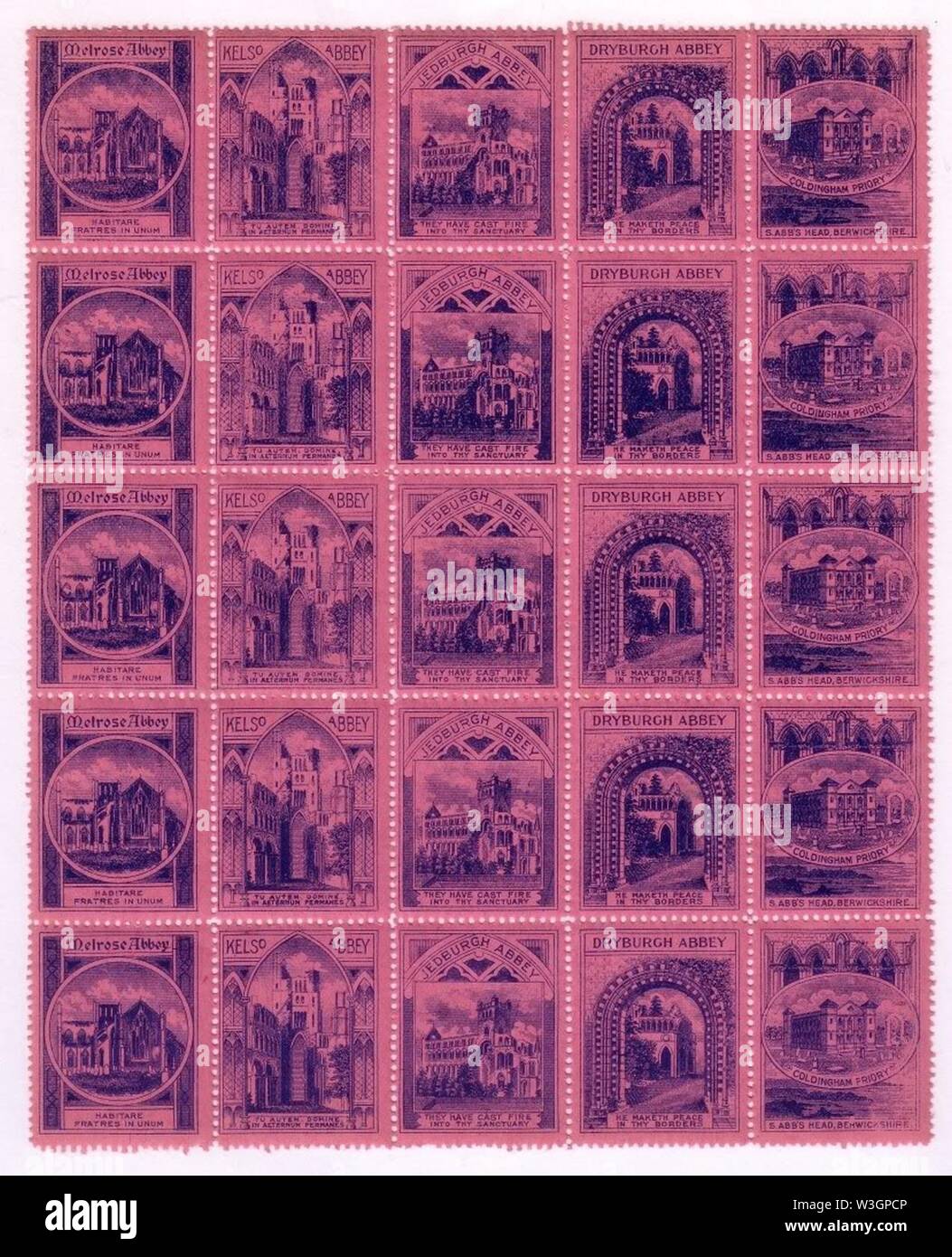 Church attendance stamps 3 Stock Photo - Alamy