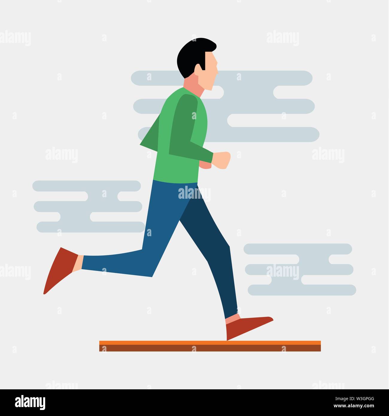 man running vector illustration in flat style Stock Vector Image & Art ...