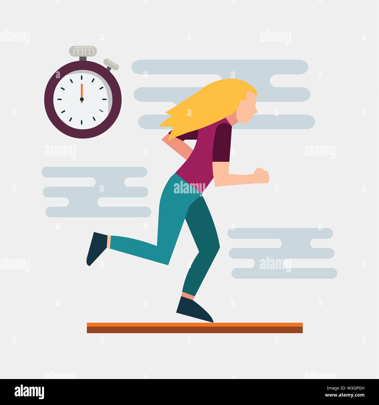 woman running vector illustration in flat style Stock Vector Image ...