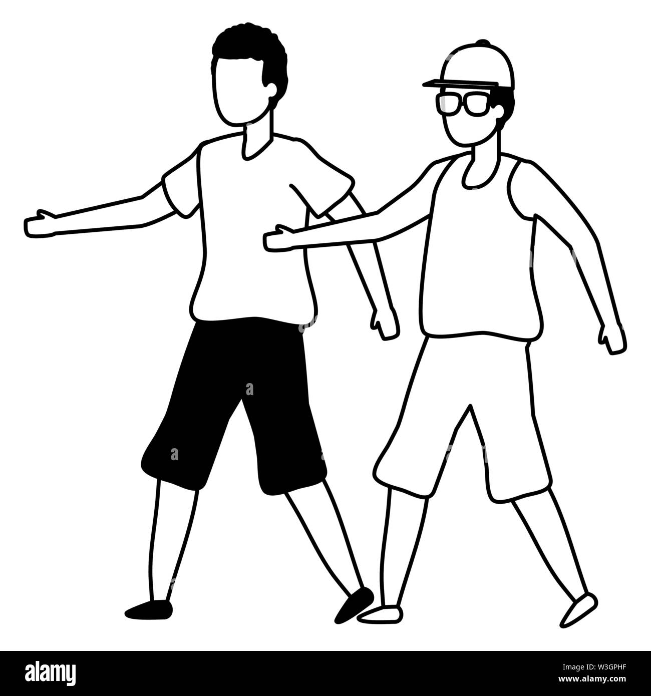 two men friendly together characters Stock Vector Image & Art - Alamy