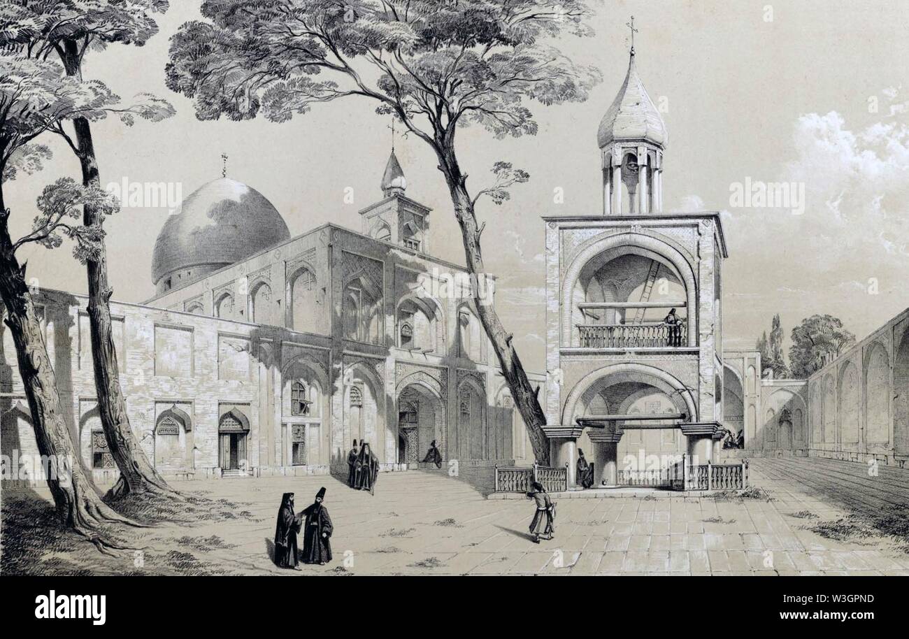 Church of Julfa by Eugène Flandin Stock Photo - Alamy