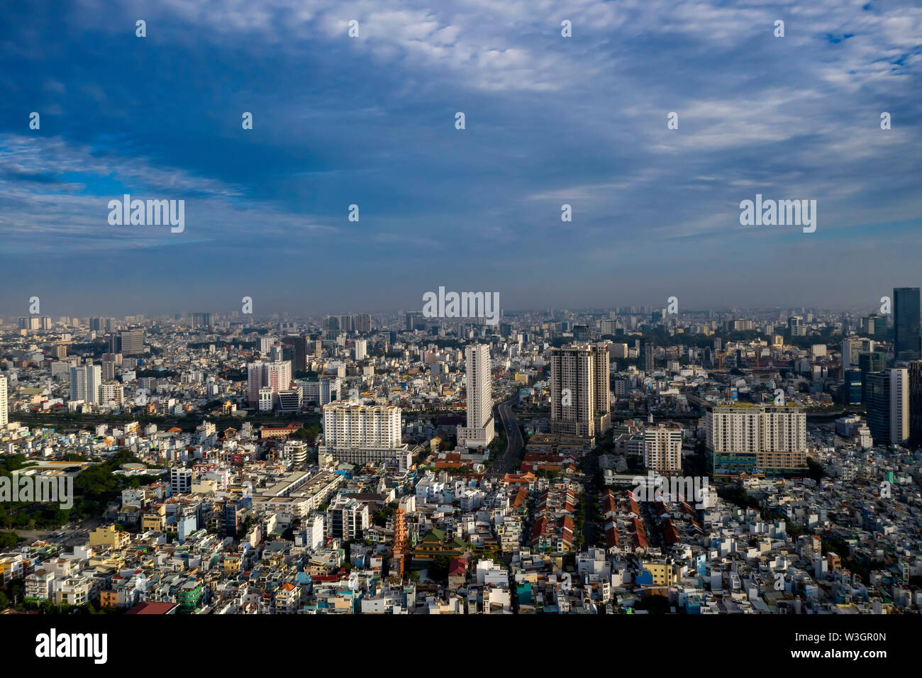 Aerial View of Urban architecture over Ho Chi Minh City (Saigon ...