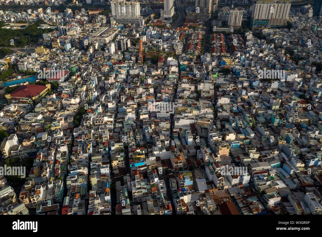 Aerial View of Urban architecture over Ho Chi Minh City (Saigon ...