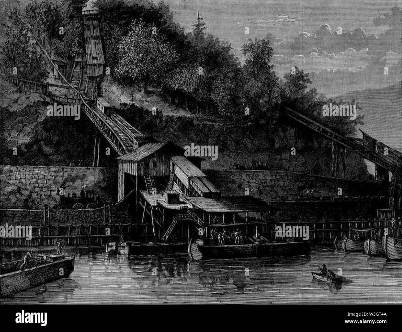 Chutes Loading the Canal Boats on the Lehigh Canal Stock Photo - Alamy