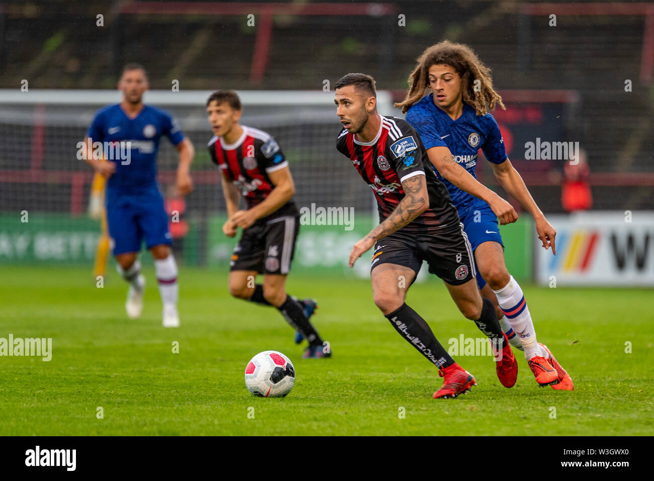 Ethan Ampadu (R) and Robbie McCourt (L) in action during Chelsea's pre ...