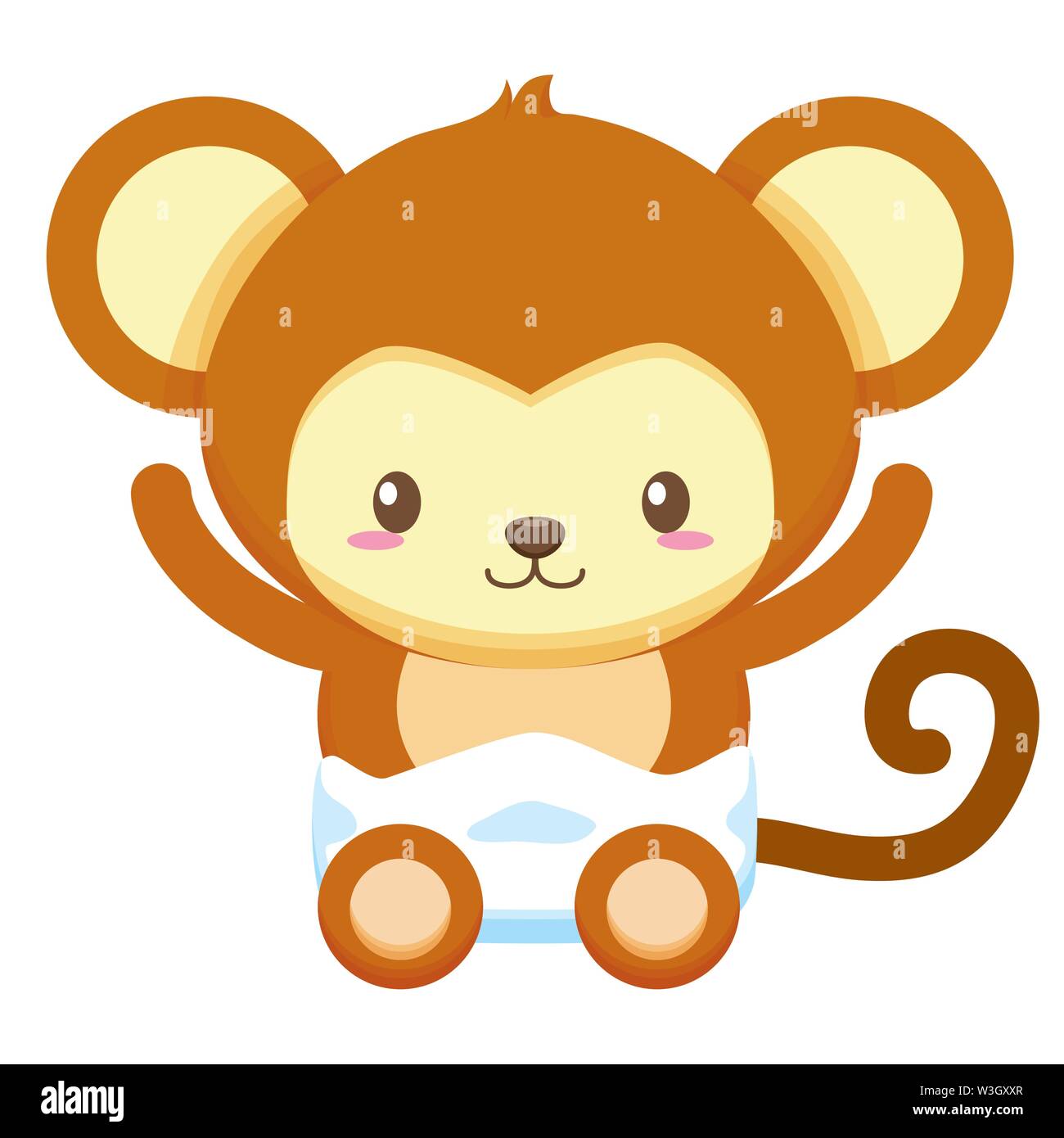 cute little monkey baby character Stock Vector Image & Art - Alamy