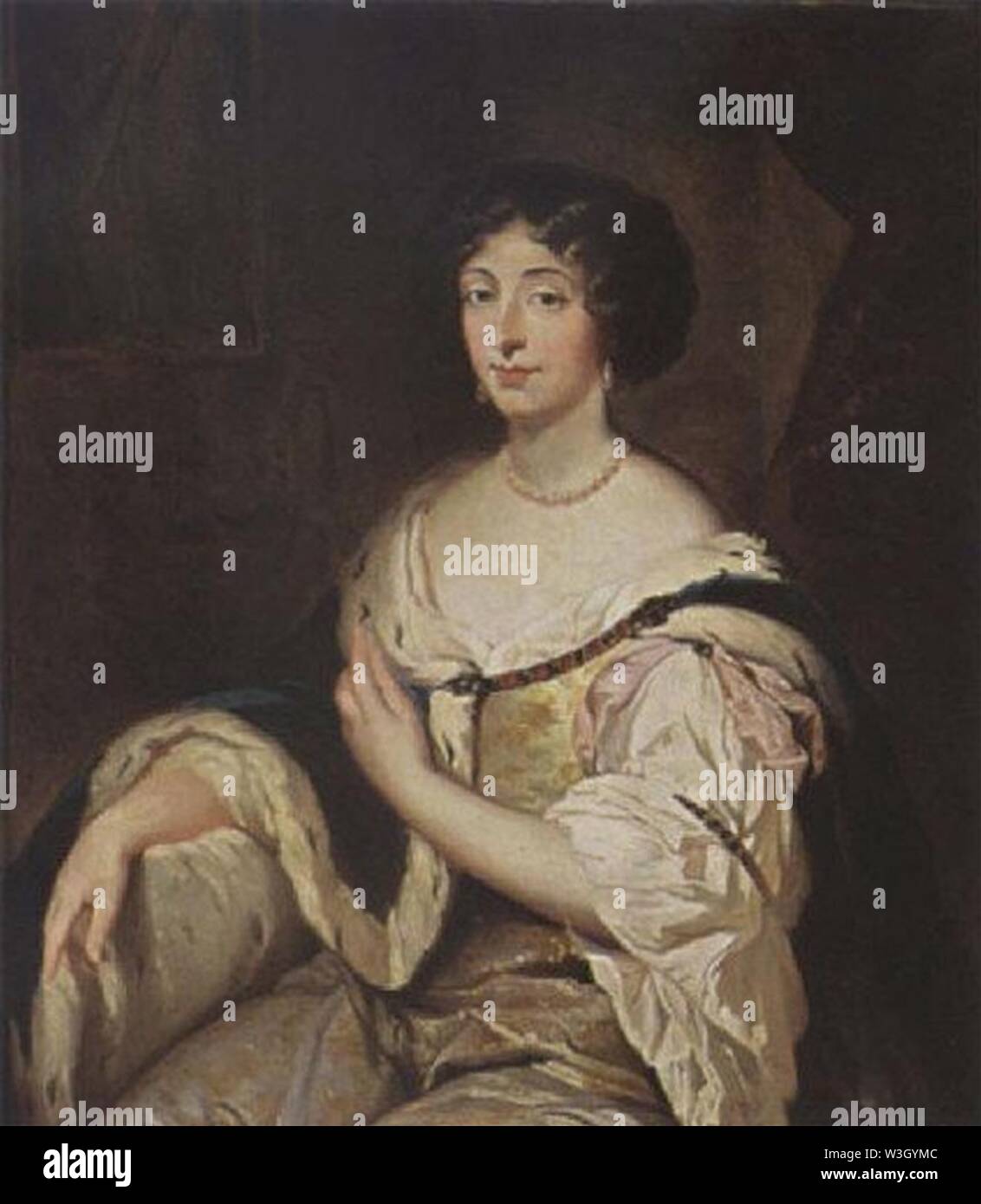 Circle of Constantijn Netscher - portrait of Marie Mancini Stock Photo - Alamy