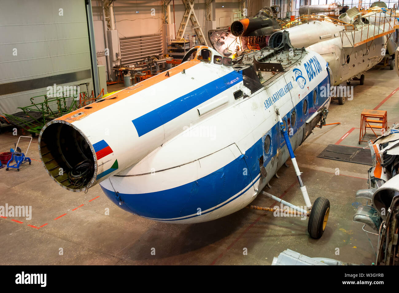 Mi-8 helicopter during maintencance and repair Stock Photo - Alamy