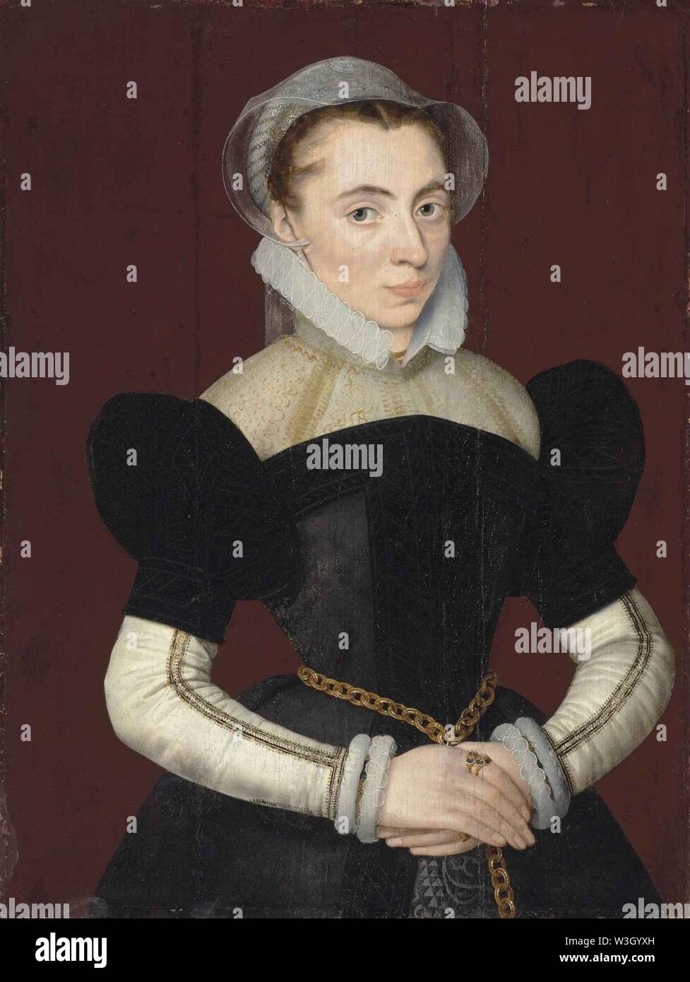 Circle of Pieter Pourbus Portrait of a Woman in a Black Dress Stock Photo - Alamy