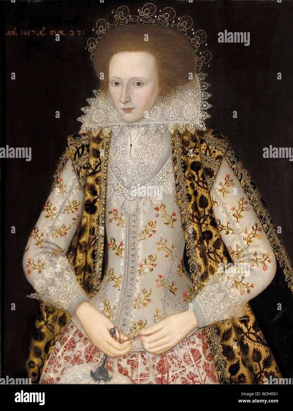 Circle of William Larkin Elizabeth Honeywood 1617 Stock Photo - Alamy
