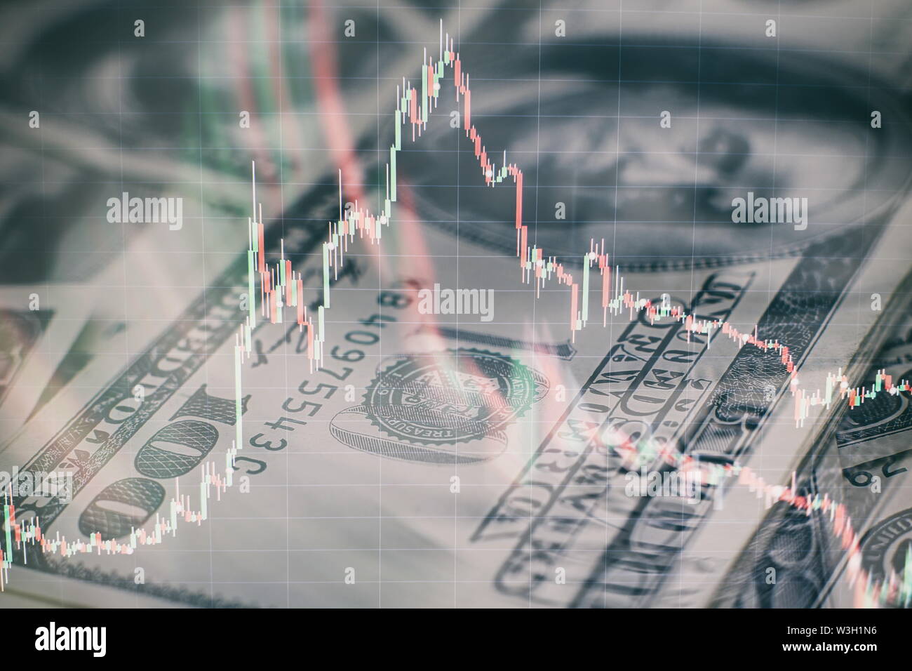 Economic graph with diagrams on the stock market, for business and ...