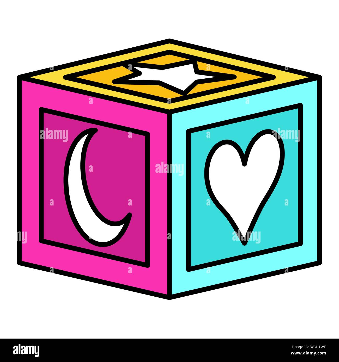 cube block with figures toy Stock Vector Image & Art - Alamy