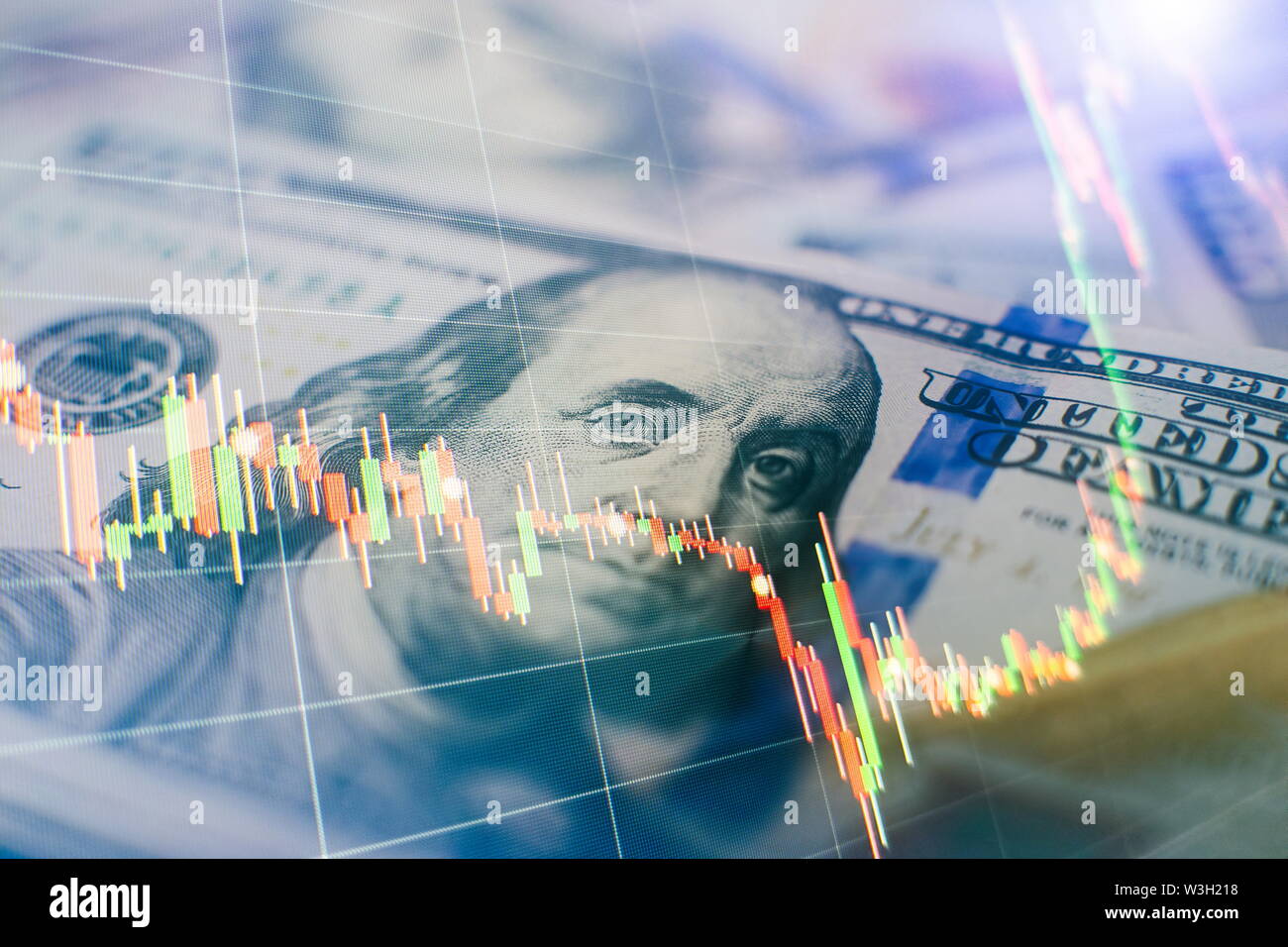 Economic Graph With Diagrams On The Stock Market For Business And Financial Concepts And 
