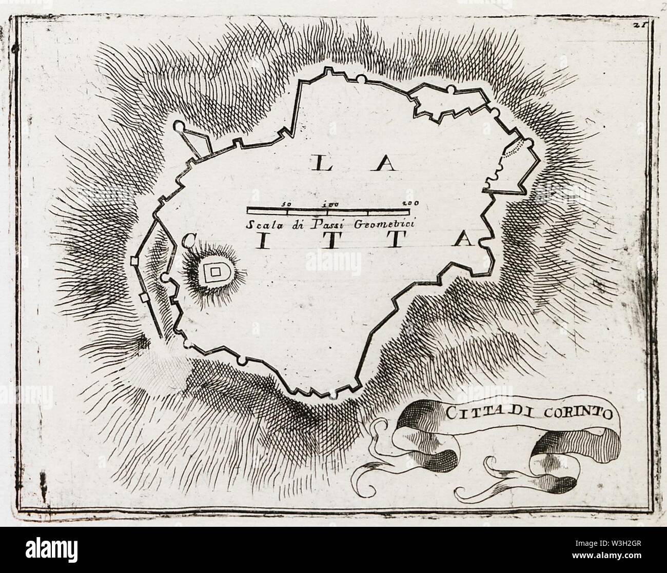 Citta di Corinto - Coronelli Vincenzo - 1686 Stock Photo - Alamy