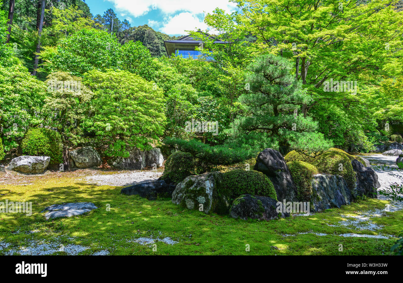 Idyllic landscape of Japanese garden at summer day Stock Photo - Alamy
