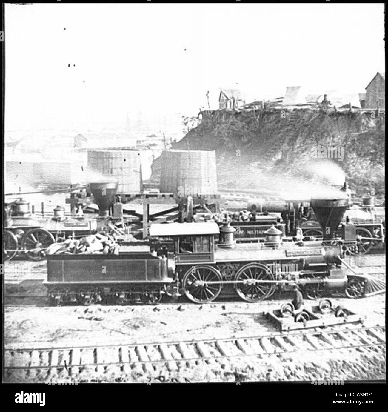 City Point, Va. 'Gen. J. C. Robinson' and other locomotives of the U.S ...
