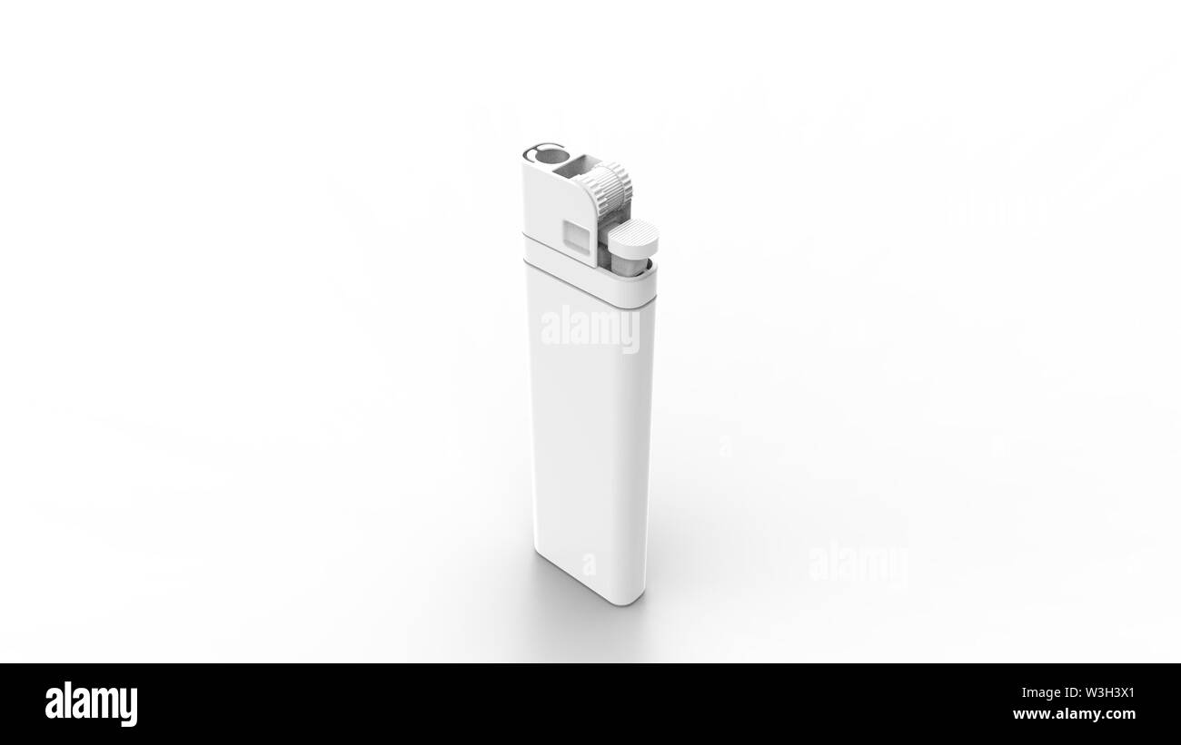 3d model rendering of a white lighter isolated in white background ...