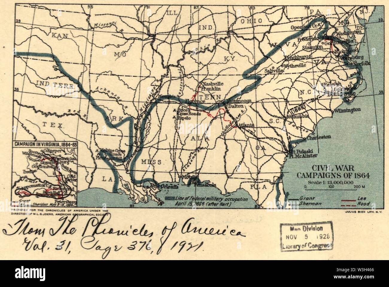 Civil War campaigns of 1864 Stock Photo - Alamy