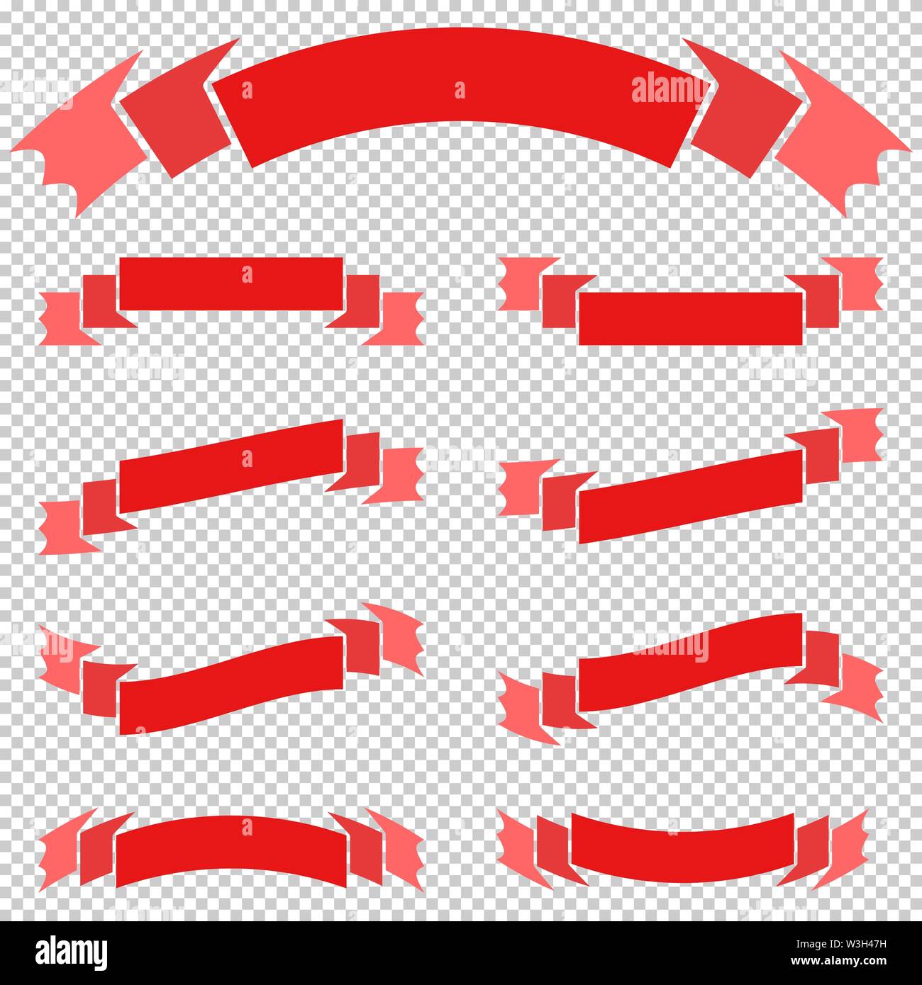 Set of colored isolated banner ribbons on a transparent background ...