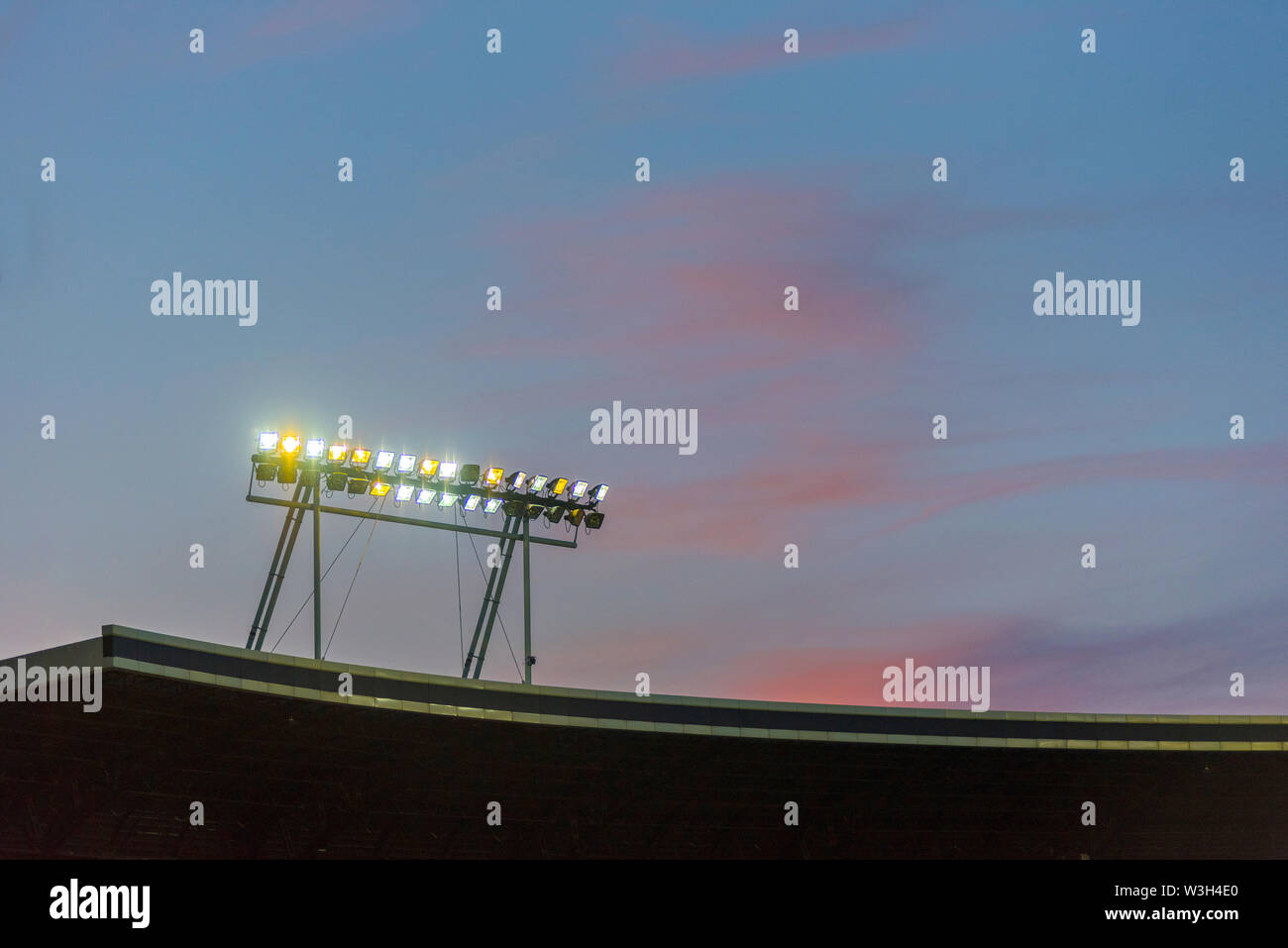 Football stadium pitch grass lights hi-res stock photography and images ...