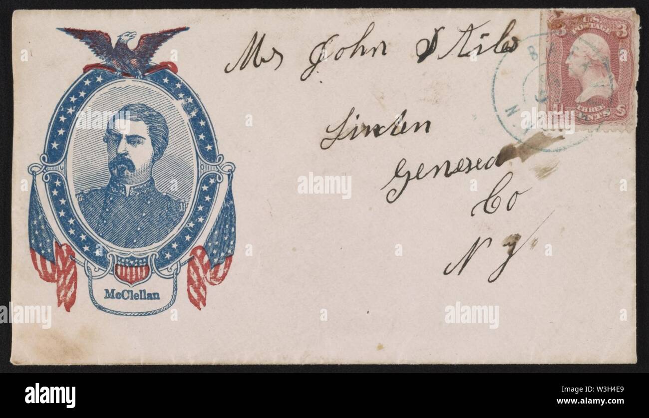 Civil War envelope showing portrait of Major General George B ...