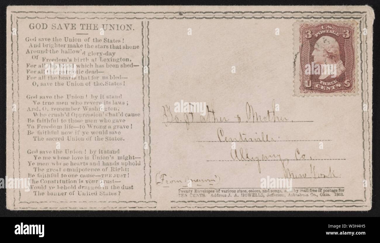 Civil War envelope with ‘God save the Union‘ Stock Photo - Alamy