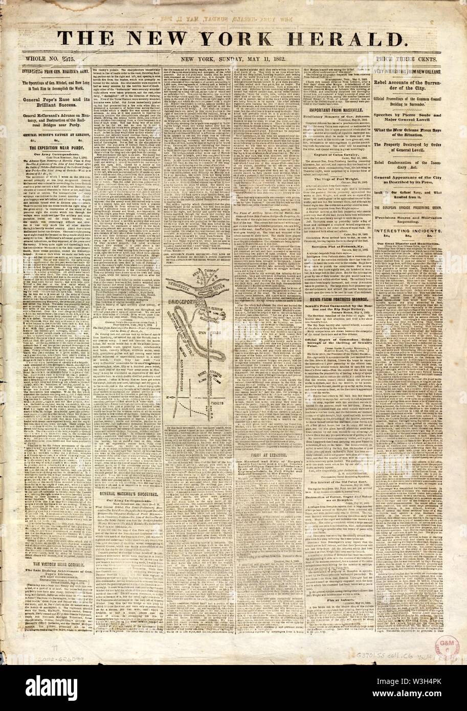 Civil War newspaper maps from the New York times and the New York ...
