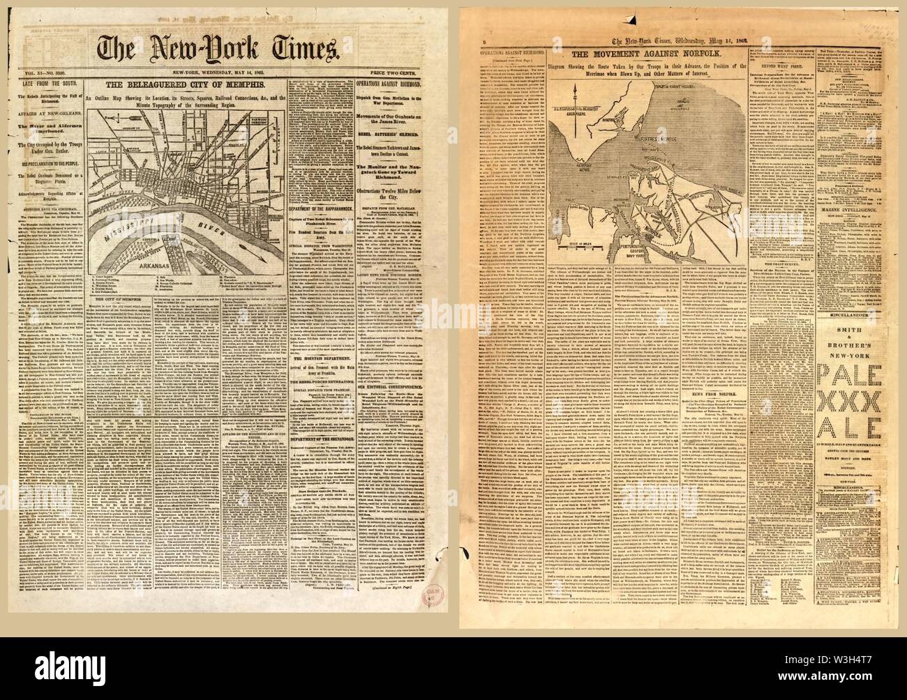 Civil War newspaper maps from the New York times and the New York ...