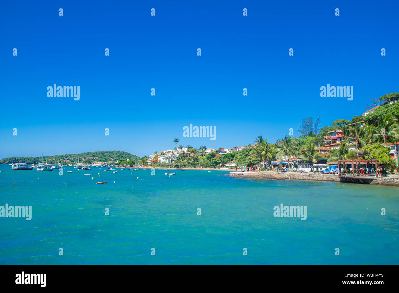 Streets of Buzios filled with shops and restaurants are popular for ...