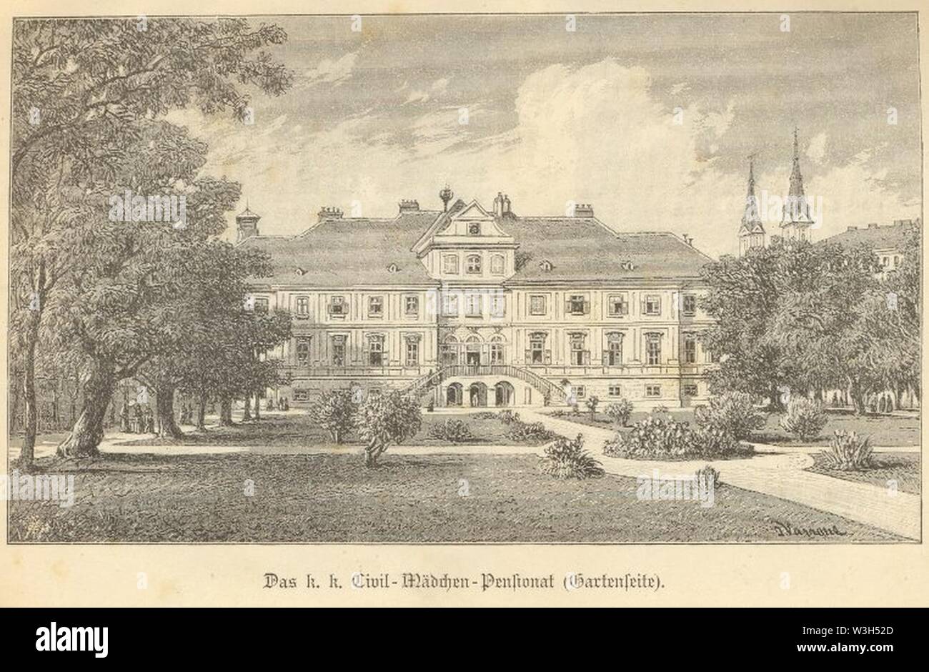 Civil-Mädchen-Pensionat Wien garten Stock Photo - Alamy
