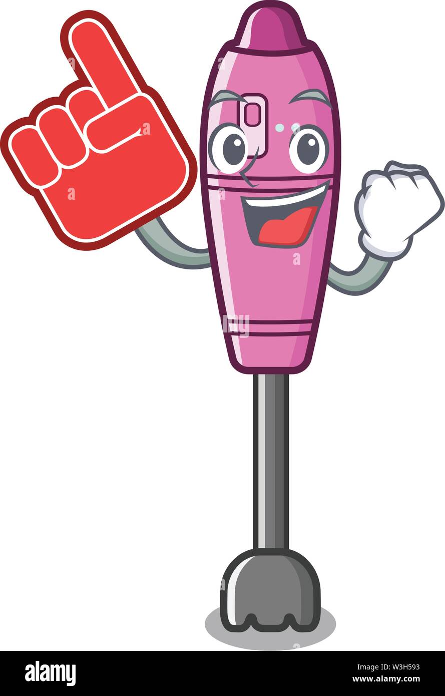 Foam finger immersion blender in the cartoon shape Stock Vector Image ...