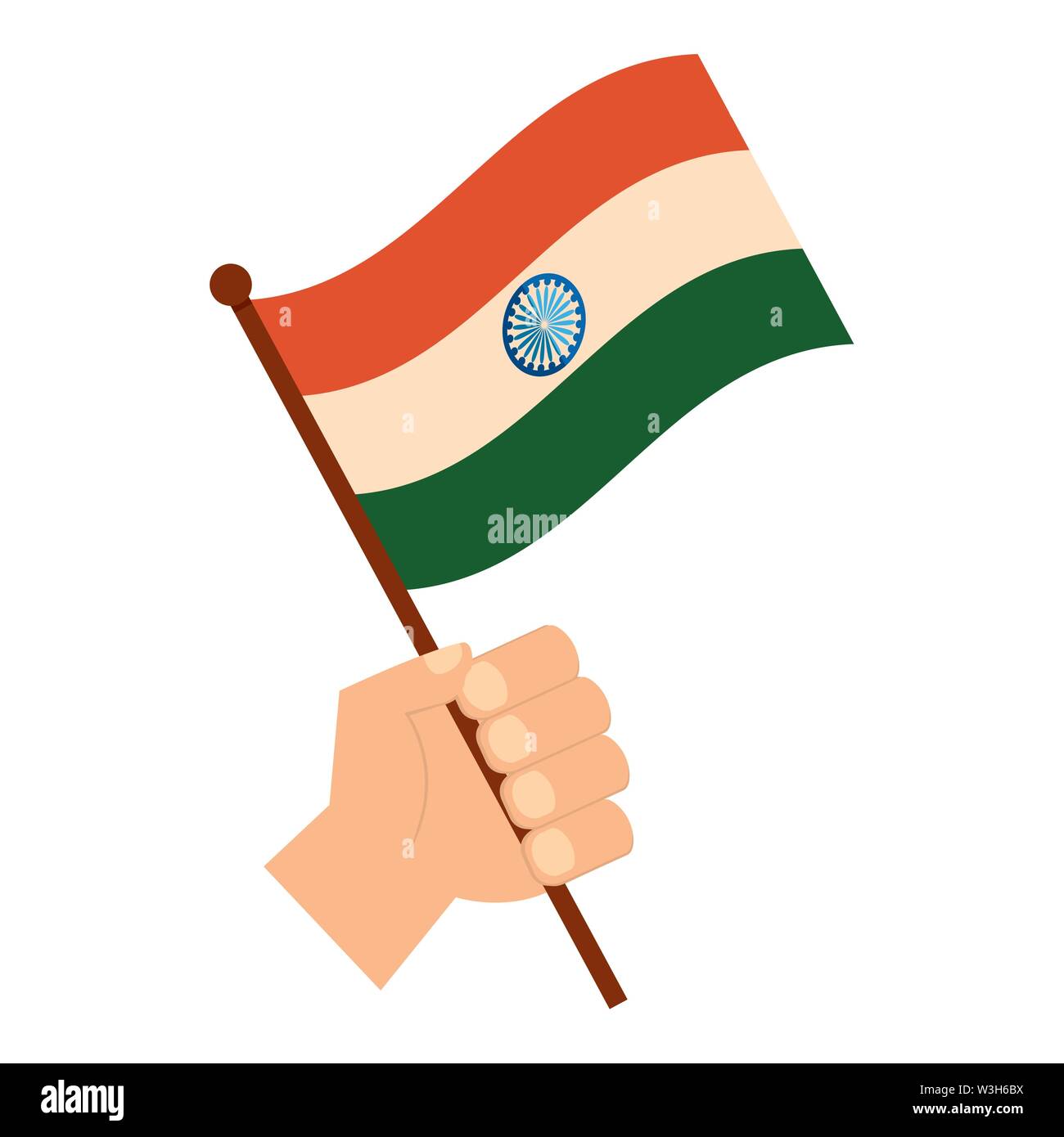 hand with indian flag independence day Stock Vector Image & Art - Alamy