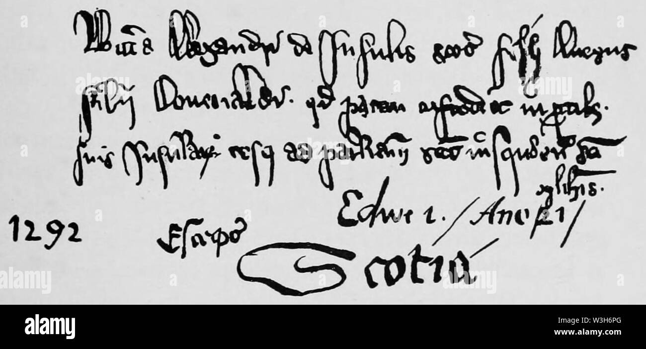 Clan Donald facsimile, Alexander Og MacDonald 2 Stock Photo - Alamy