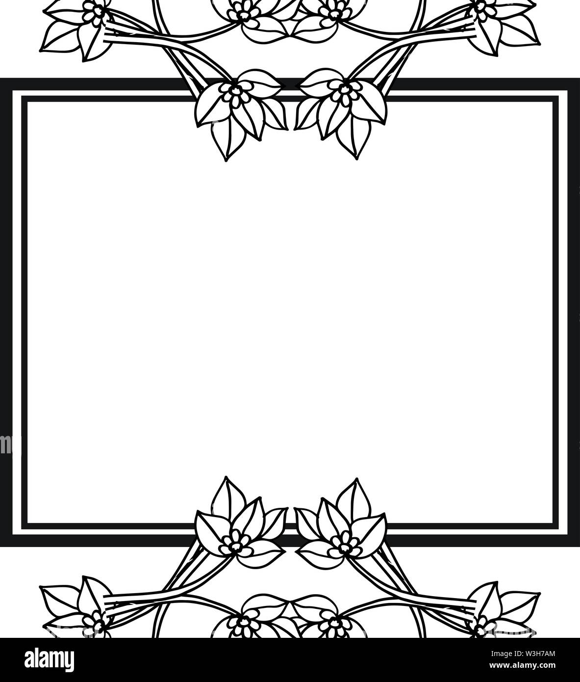 Vintage floral banners, cute flower frame. Vector illustration Stock ...