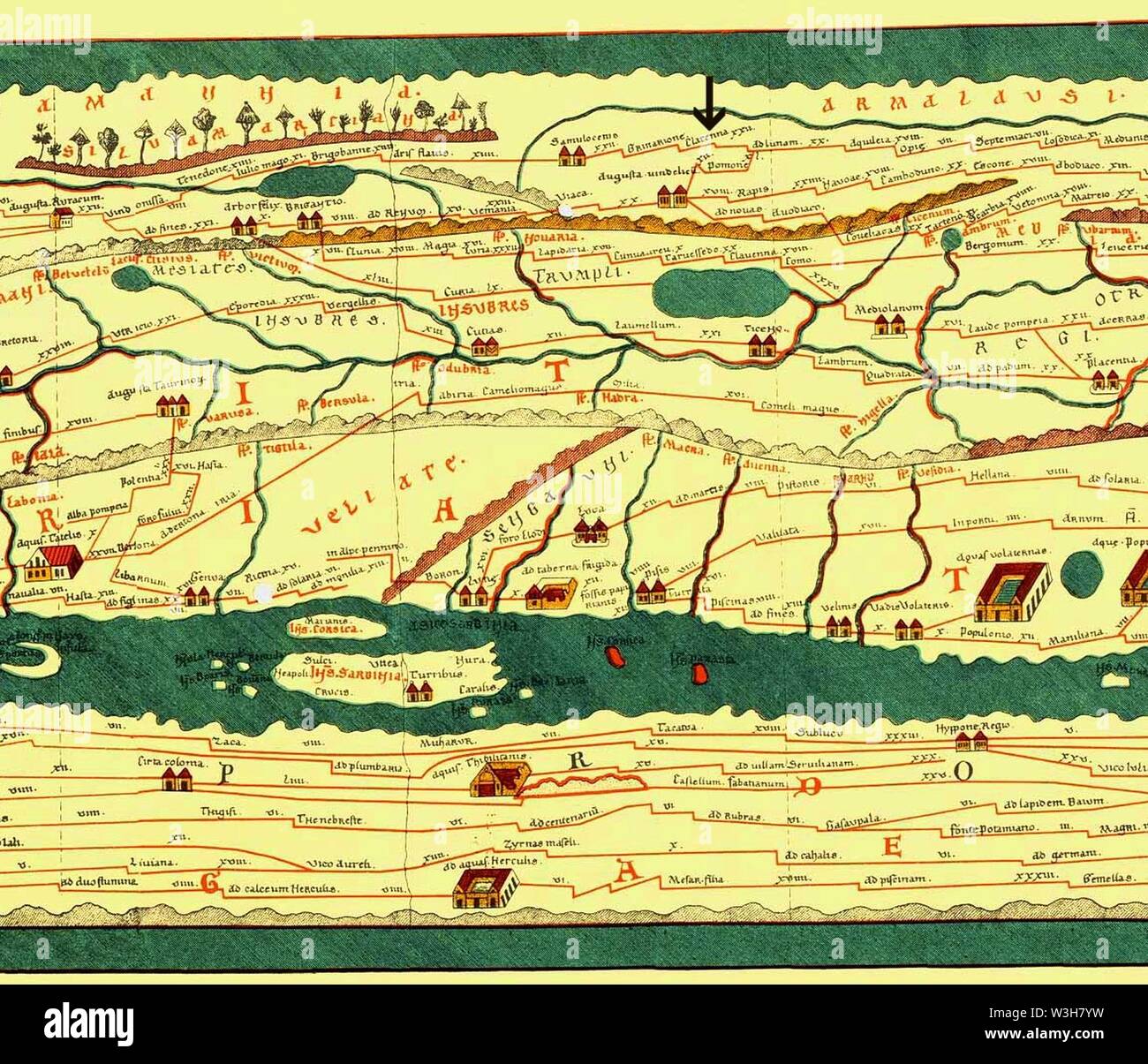 Tabula Peutingeriana Old Map Constantinople Rome Pompeii, 46% OFF