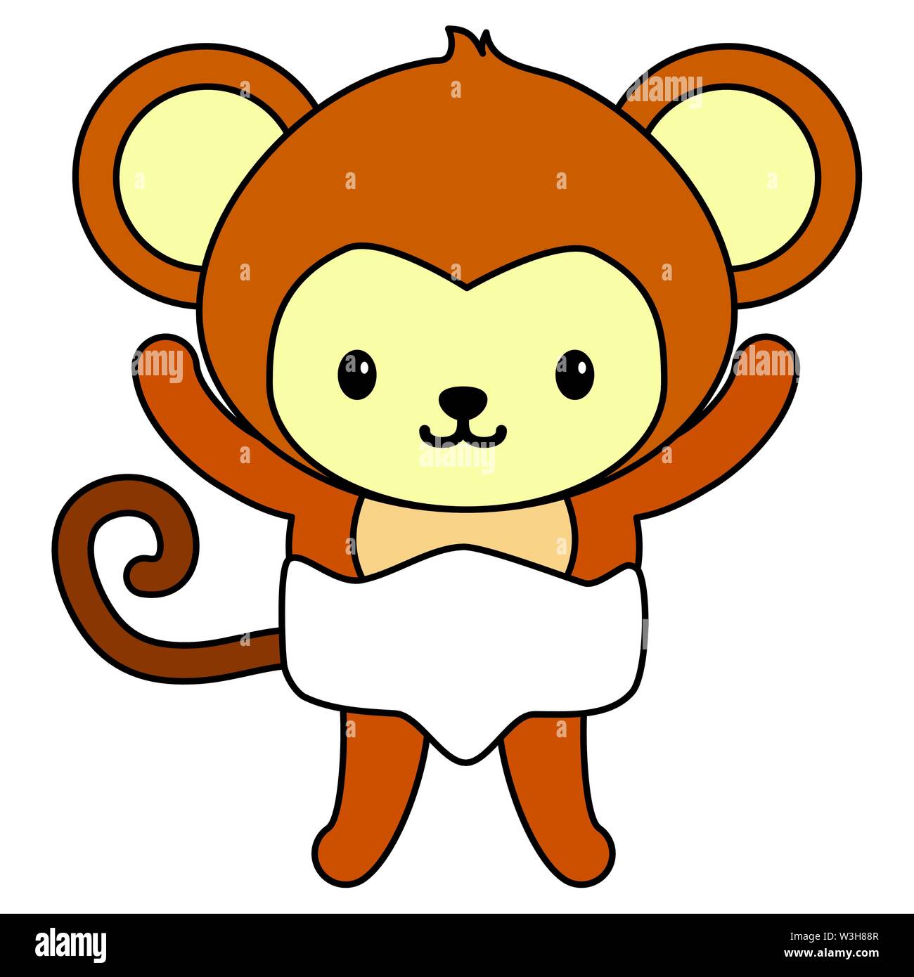 cute little monkey baby character Stock Vector Image & Art - Alamy