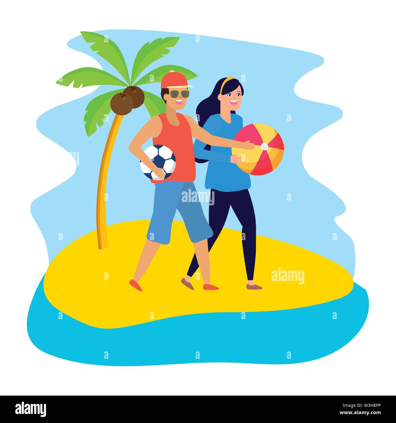 People playing beach soccer Stock Vector Images - Alamy