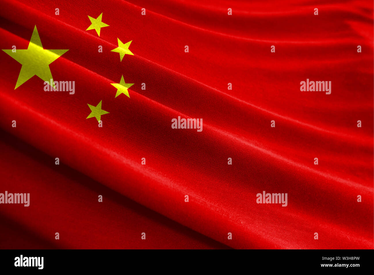 Realistic flag of China on the wavy surface of fabric Stock Photo - Alamy
